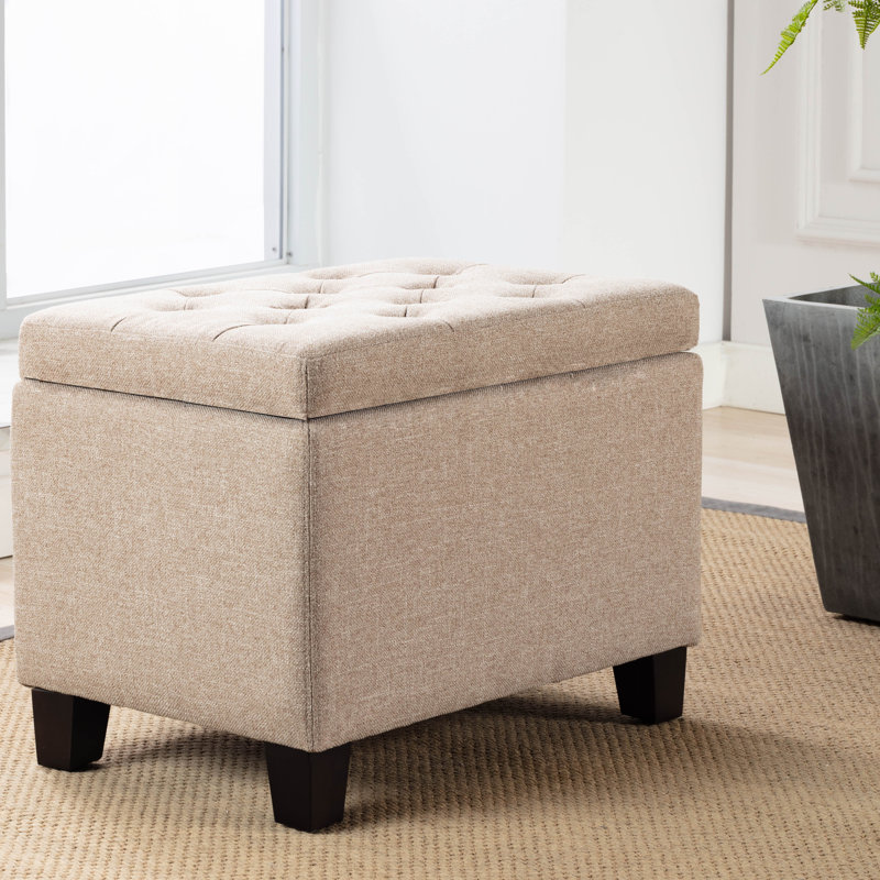Winston Porter 24'' Wide Woven Tufted Rectangle Storage Ottoman with Storage & Reviews | Wayfair